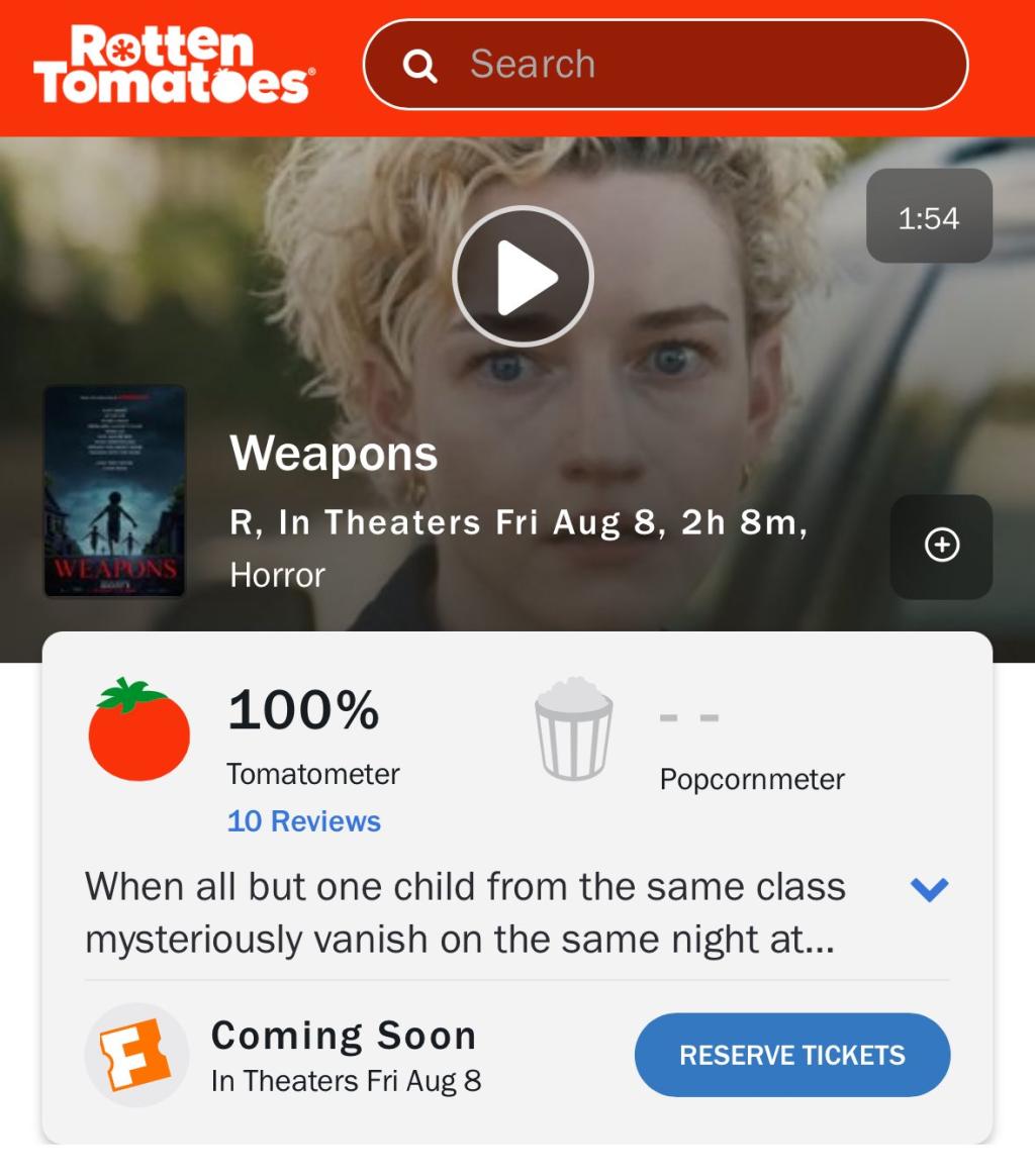 익스트림무비 - 잭 크레거 '웨펀즈' 첫 로튼 100%