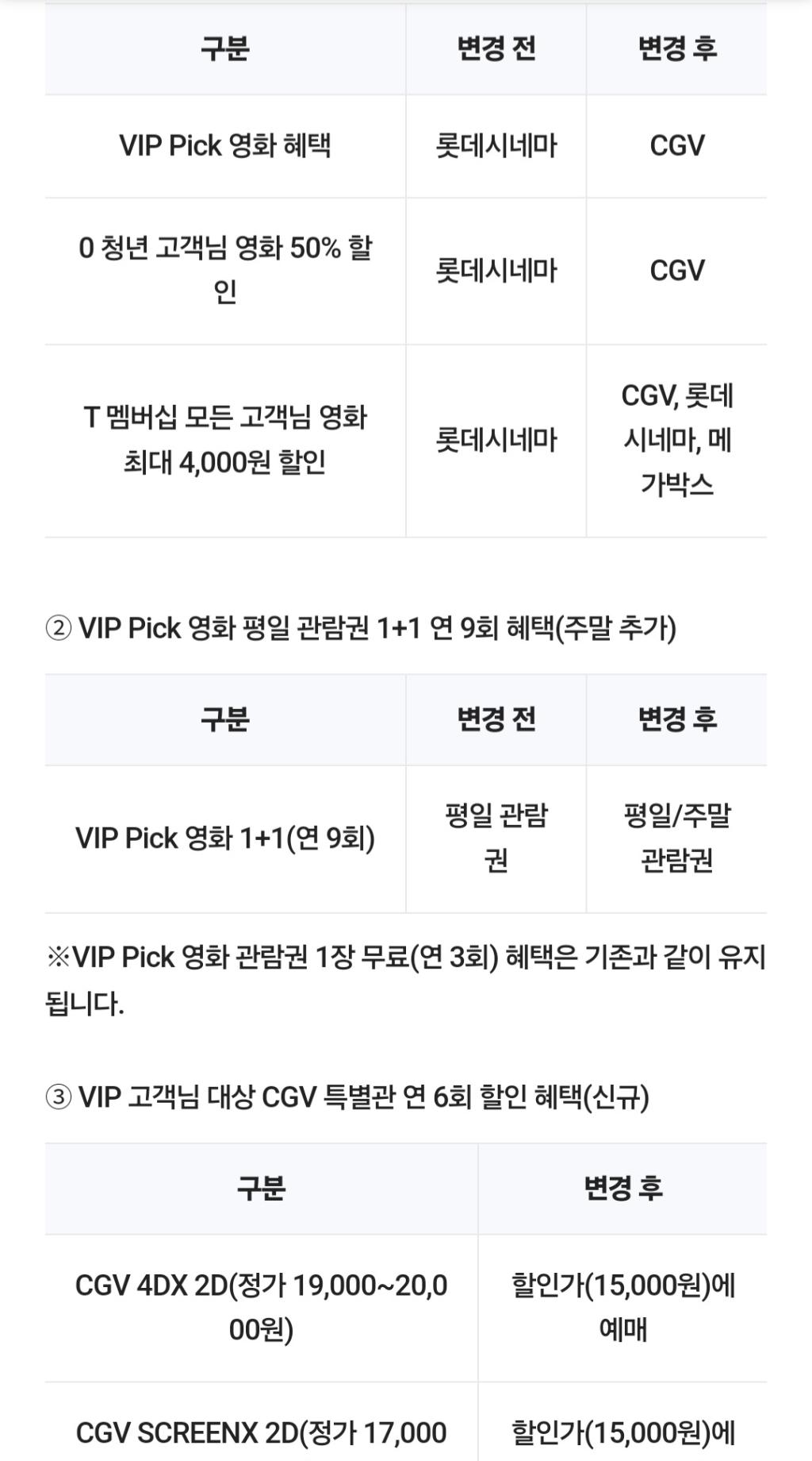 익스트림무비 - SKT VIP 혜택 변경 맘에 드네요.